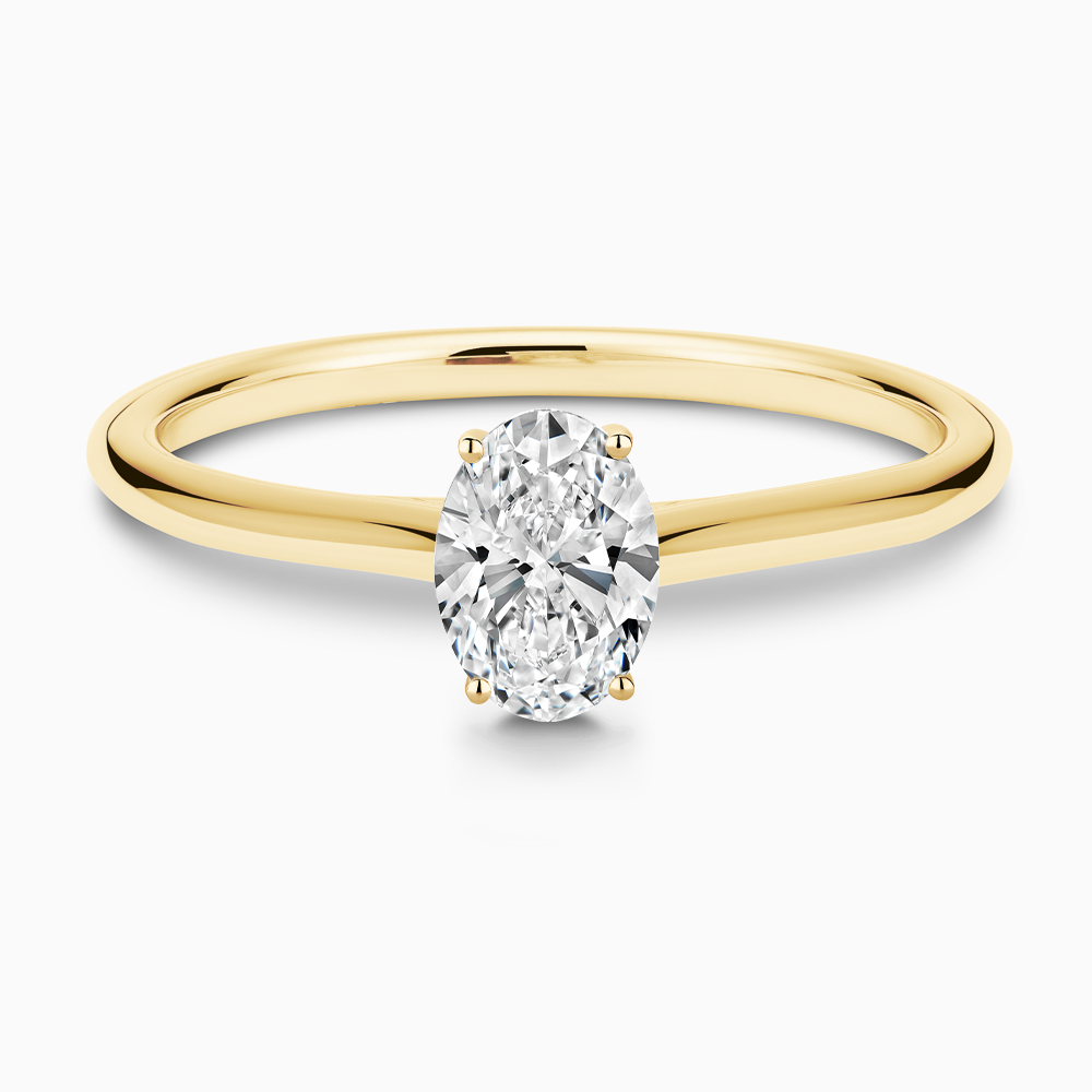 Diamond Engagement Ring with Diamond Bridge and Pave Prongs | Ecksand