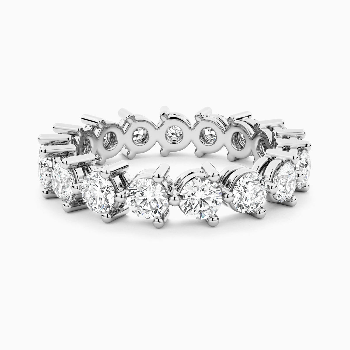 Full-Eternity Diamond Ring with Three-Prong Setting | Ecksand