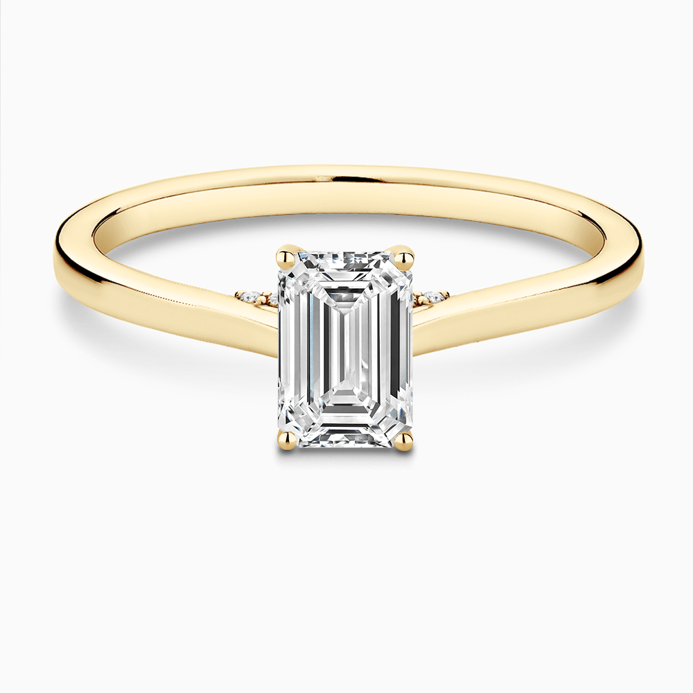 Solitaire Engagement Ring with Diamond Pavé Bridge and Hidden Diamond ...