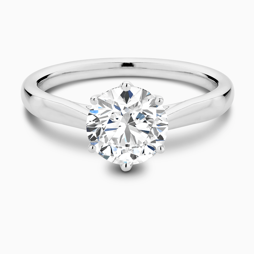 Six-Prong Diamond Engagement Ring with Secret Heart – Ecksand