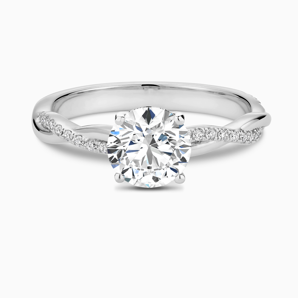 Diamond Engagement Ring with Secret Heart and Twisted Diamond Band – Ecksand