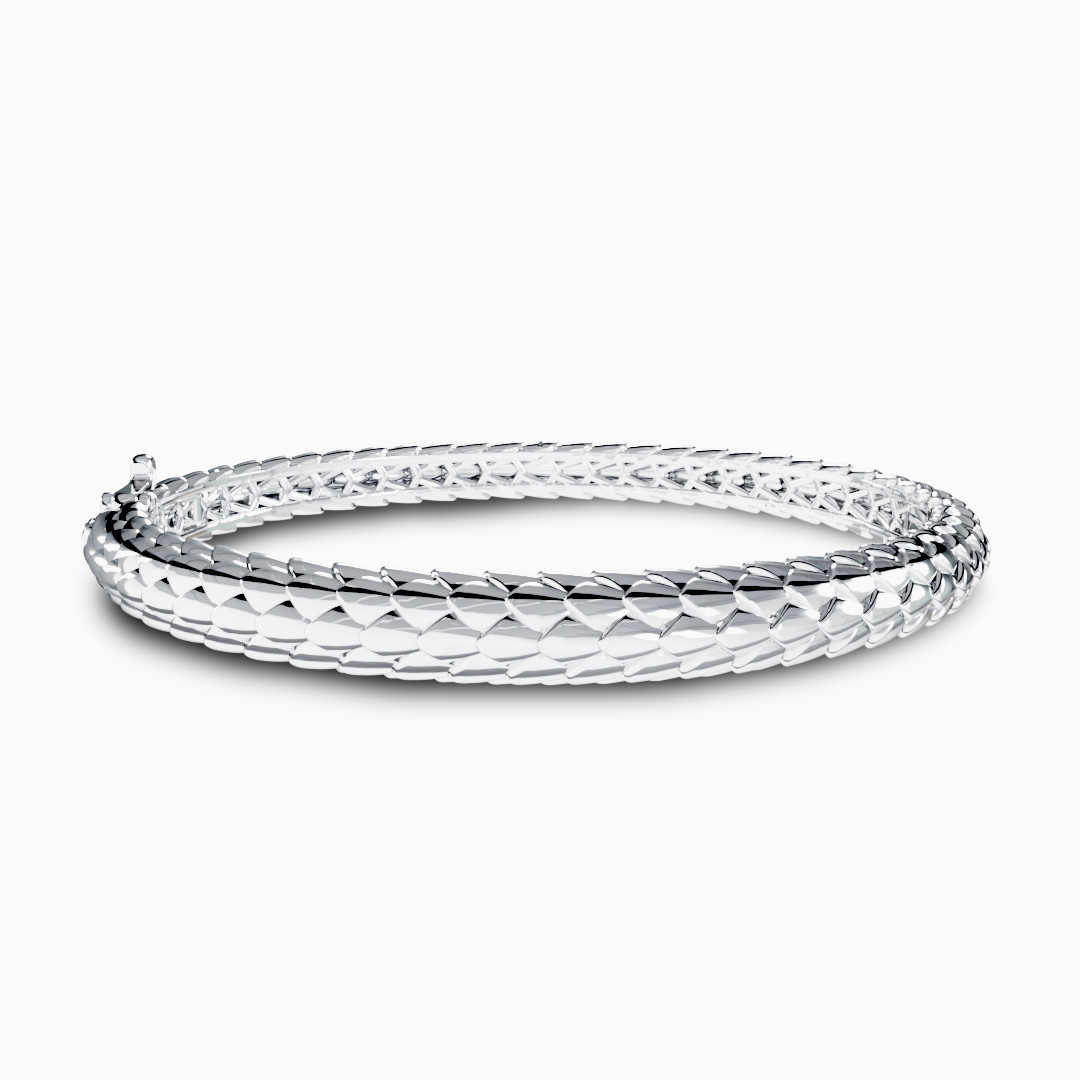 Bracelet jonc en or, écailles de dragon | Ecksand