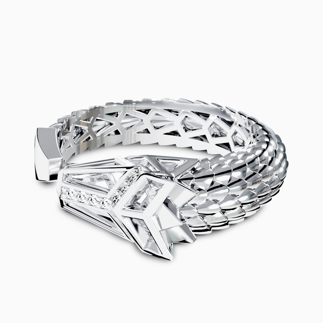Dragon Gold Ring with Diamond Accents | Ecksand