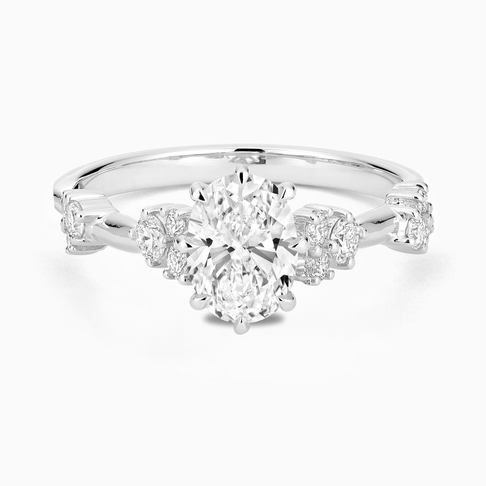 Eight-Prong Blossom Engagement Ring with Side Diamonds – Ecksand