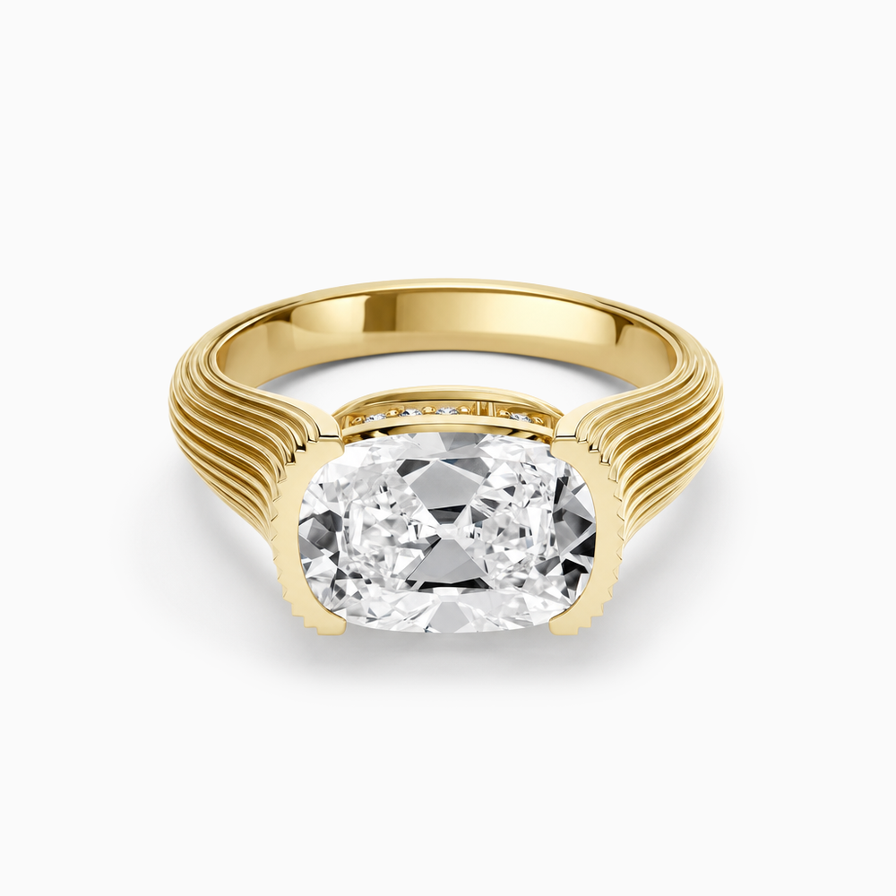 Old Mine Diamond Half Bezel Engagement Ring | Ecksand®
