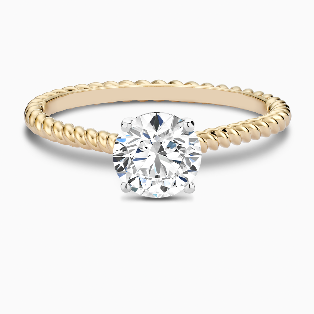 Bague de fiançailles diamant solitaire, anneau torsadé – Ecksand