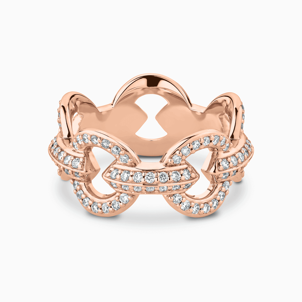 Diamond Pave Gold Chain Ring Ecksand